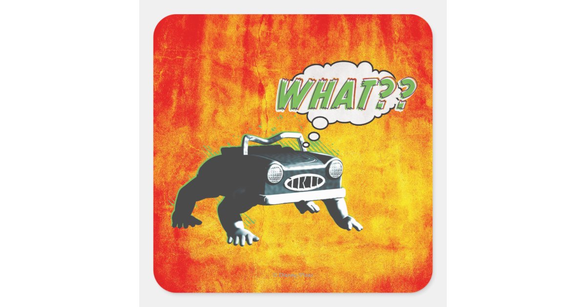 What? Square Sticker | Zazzle