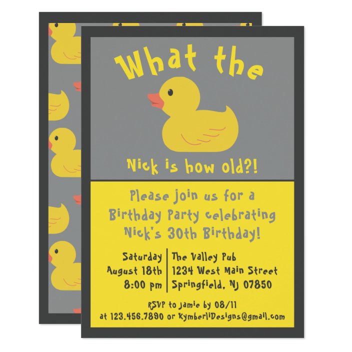 What the Duck Birthday Invitation | Zazzle.com