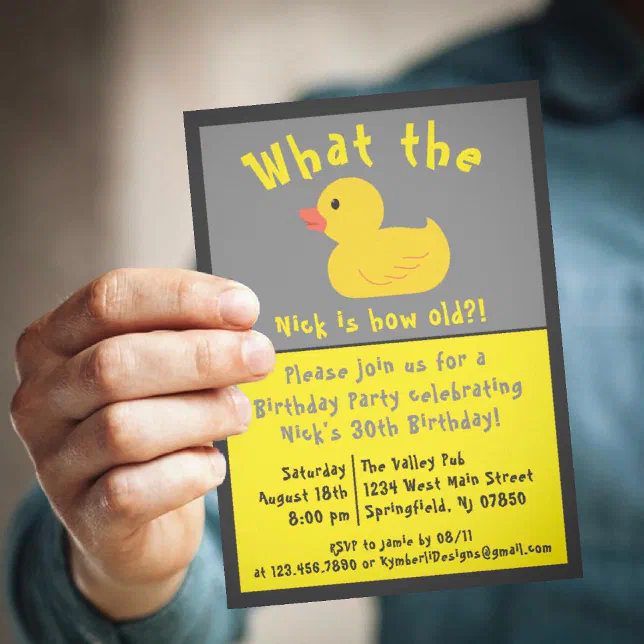 What the Duck Birthday Invitation | Zazzle