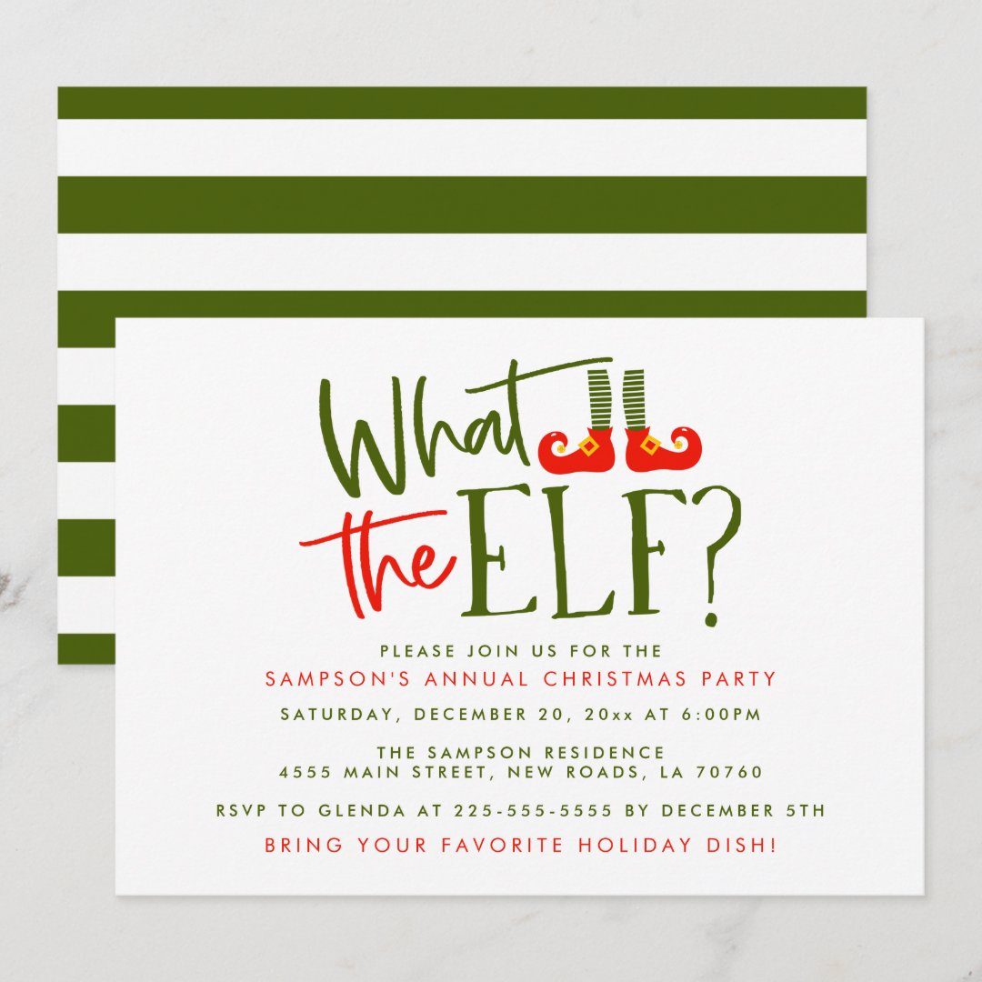 What The Elf Christmas Party Invitations | Zazzle