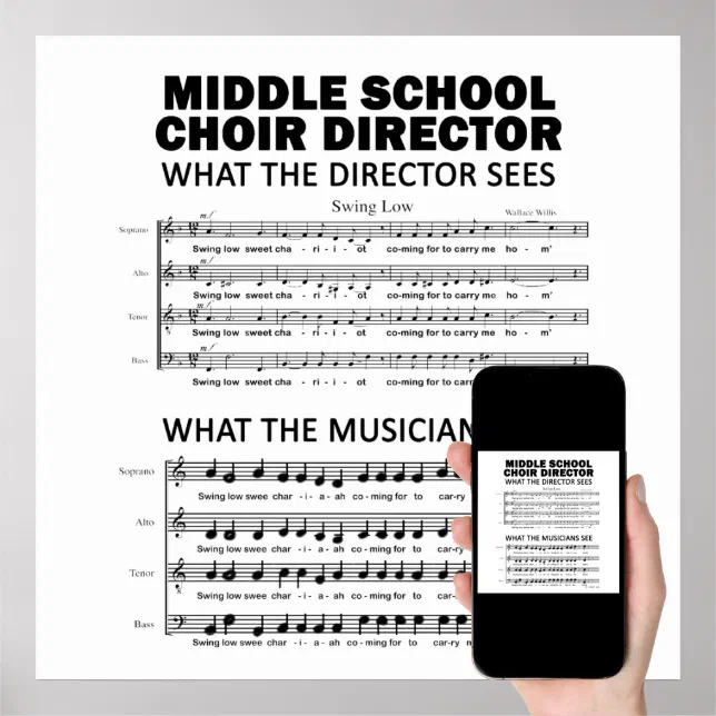 What the Middle School Choir Sees Poster | Zazzle