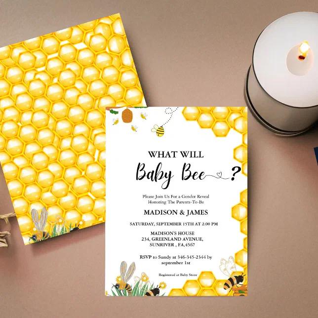 What will baby bee gender reveal invitation | Zazzle