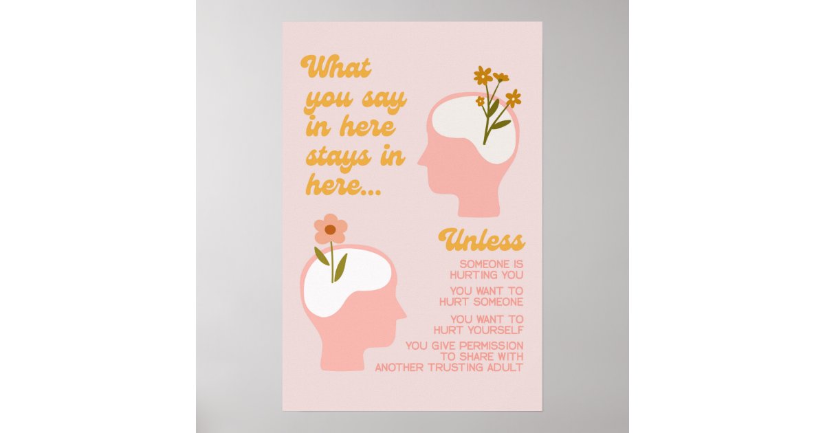 What you say in here stays in here_Mental Health Poster | Zazzle