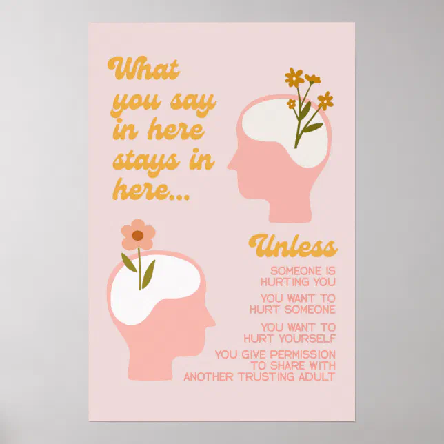 What you say in here stays in here_Mental Health Poster | Zazzle
