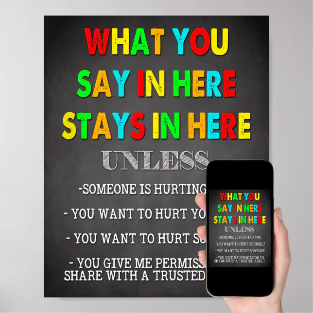 What You Say in Here Stays in Here Poster | Zazzle