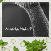 "Whatcha Makin'?" Ostrich Black and White Kitchen Towel | Zazzle