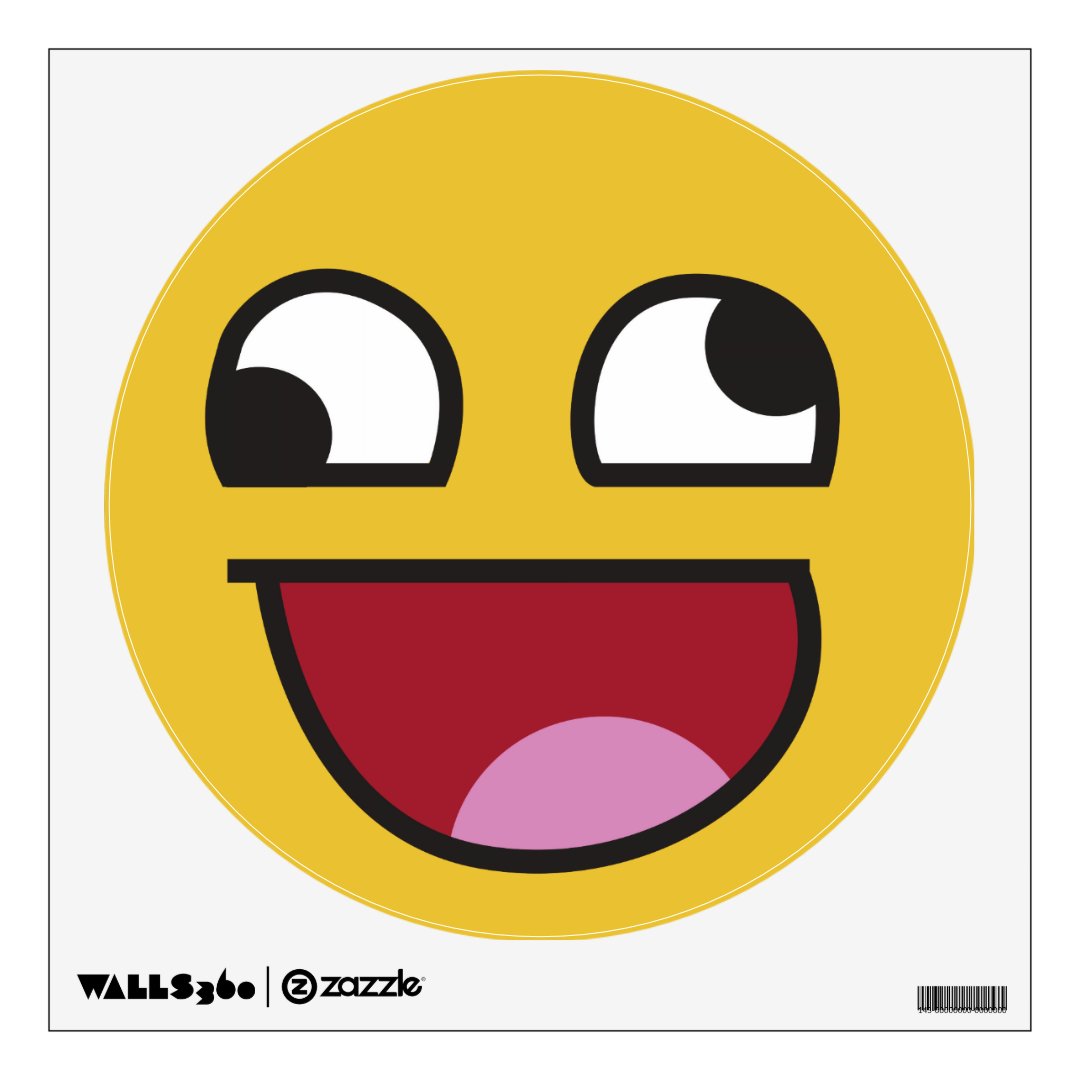 whatever. funny wonky eyes emoji wall sticker | Zazzle