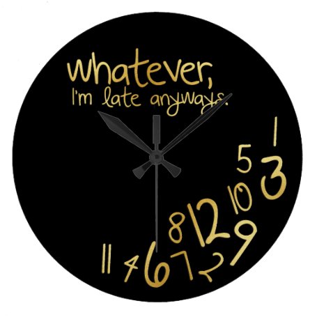 Black and Gold Whatever Wall Clock - eatlovepray