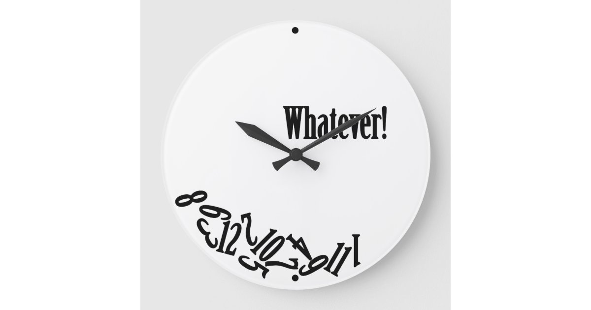 Whatever - Scattered Numbers Large Clock | Zazzle