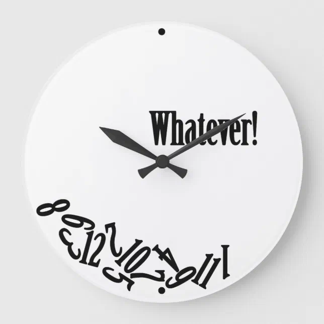 Whatever - Scattered Numbers Large Clock | Zazzle
