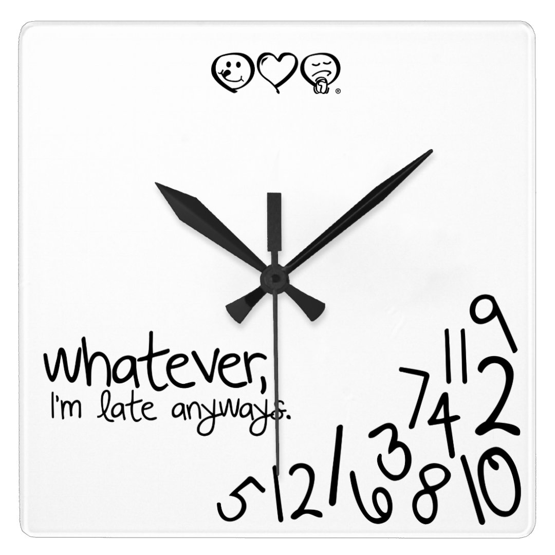 whatever square wall clock | Zazzle