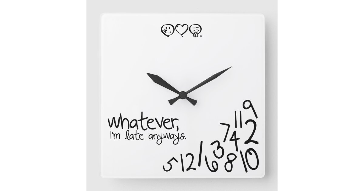 whatever square wall clock | Zazzle