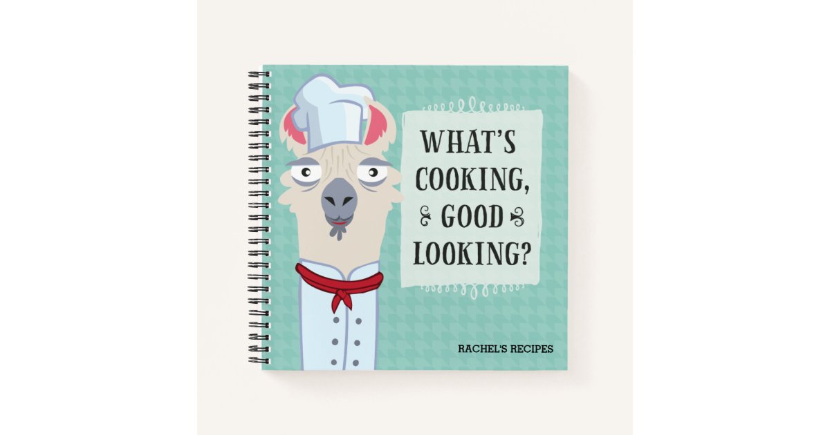 What's Cooking Good Looking Llama Recipe Notebook | Zazzle