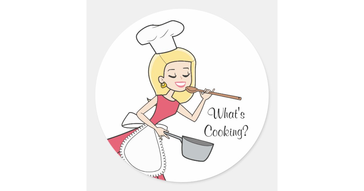 What's Cooking Sticker - Baker Lady | Zazzle
