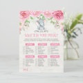 What's in Your Purse Elephant Baby Shower Game Invitation | Zazzle