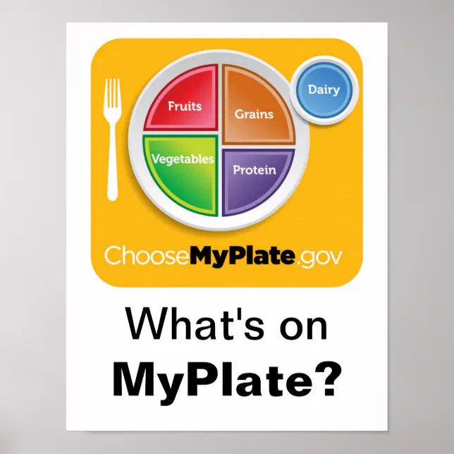What's on MyPlate? Poster - Orange on White | Zazzle