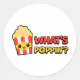 What's Poppin! Cute Popcorn Pun Cartoon Classic Round Sticker | Zazzle