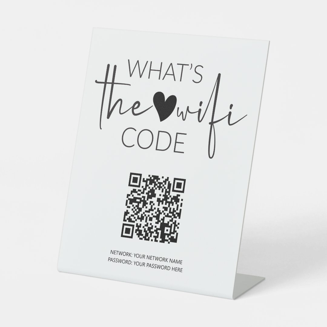 What's The Wifi Password Funny Business QR Code Pedestal Sign | Zazzle