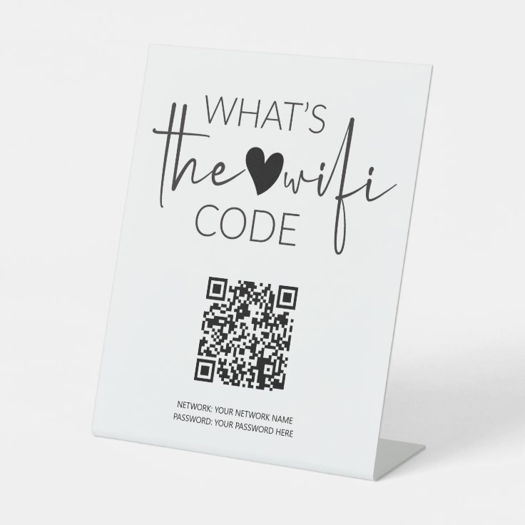 What's The Wifi Password Funny Business QR Code Pedestal Sign | Zazzle