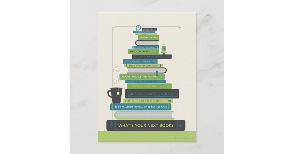 What's Your Next Book? Postcard | Zazzle