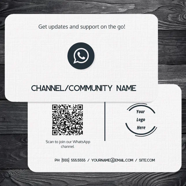 WhatsApp Channel Community Custom QR Business Card | Zazzle