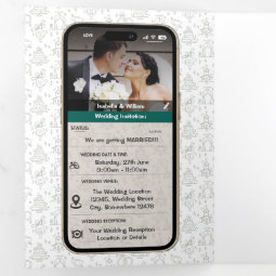 WhatsApp iPhone Chat Themed Wedding QR Code Tri-Fold Invitation | Zazzle
