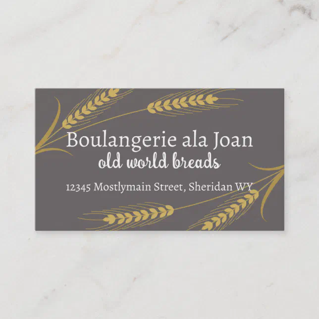 Wheat bread baking vegan food business cards | Zazzle