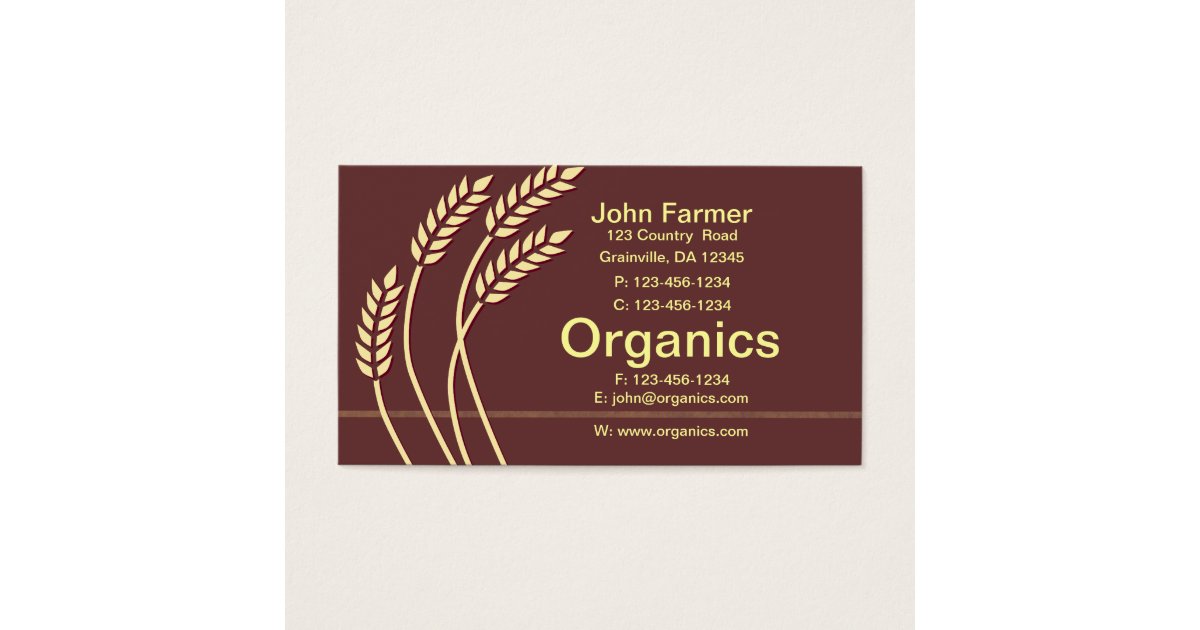 Wheat Business Card | Zazzle.com