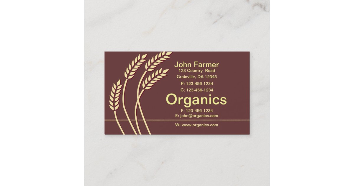 Wheat Business Card | Zazzle