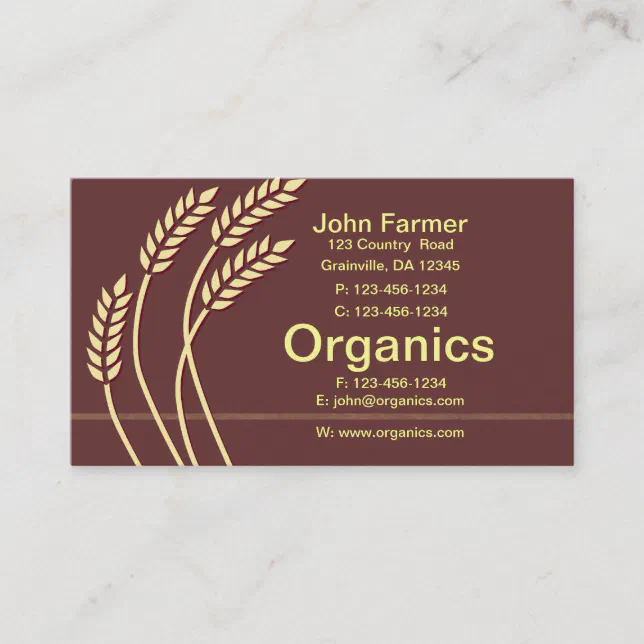 Wheat Business Card | Zazzle