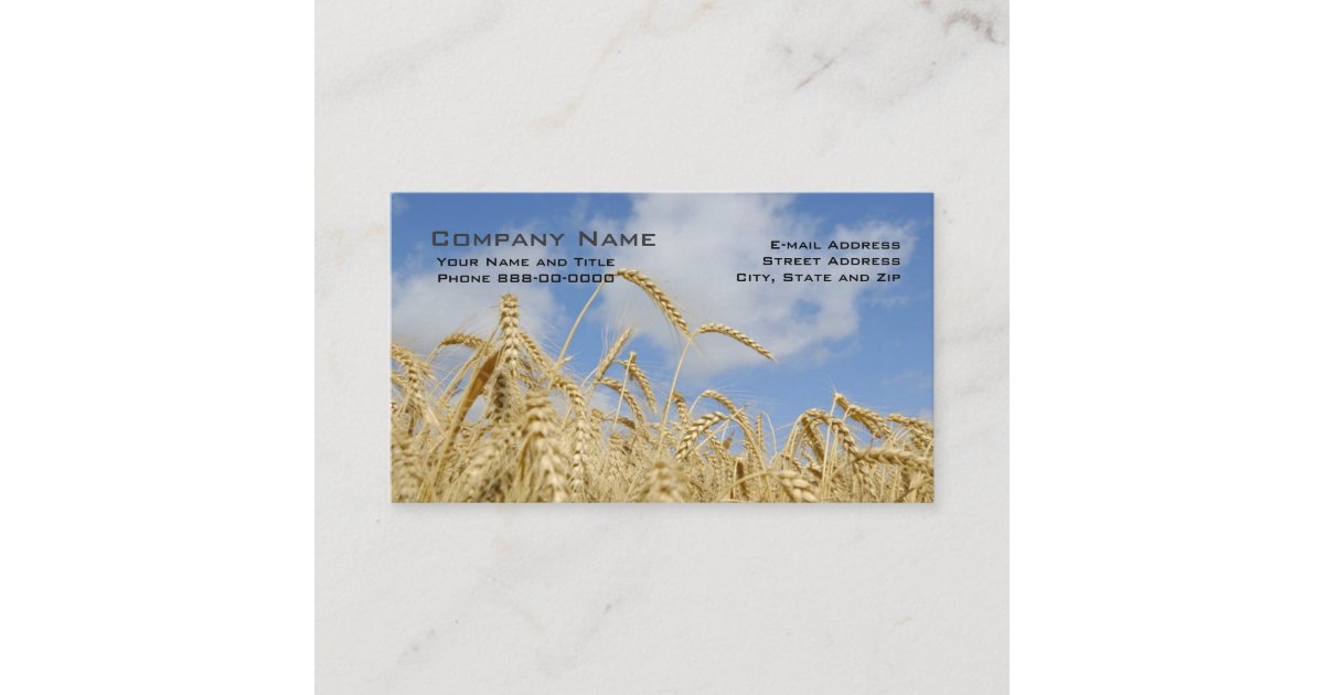 Wheat Farmer Business Cards | Zazzle