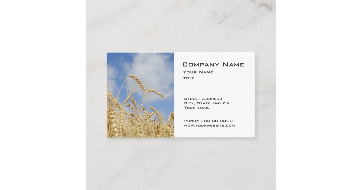 Wheat Farmer Business Cards | Zazzle