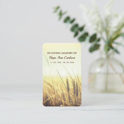 Wheat Field Psalm 23 Bible Verse Memorial Card | Zazzle