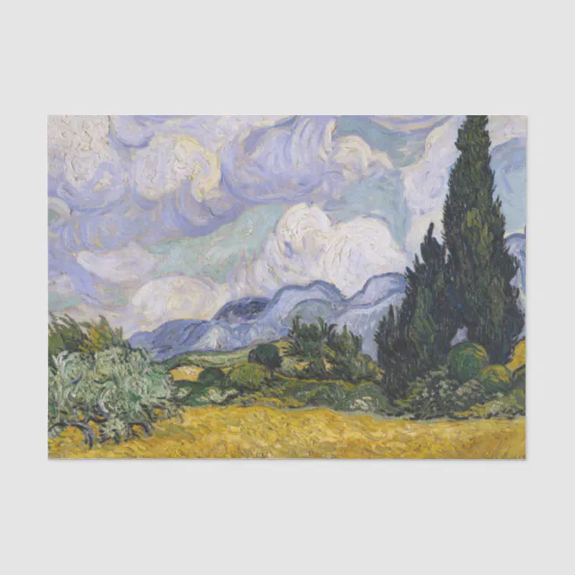 Wheat Field with Cypresses Van Gough Decoupage Tissue Paper | Zazzle