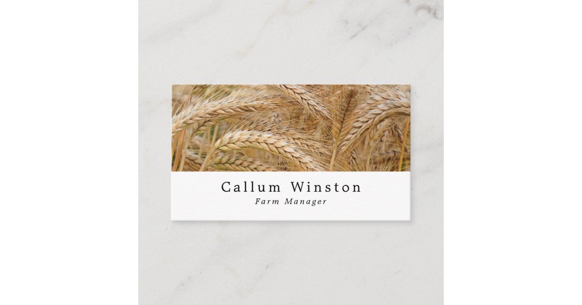 Wheat in Field, Farmer & Butcher Business Card | Zazzle