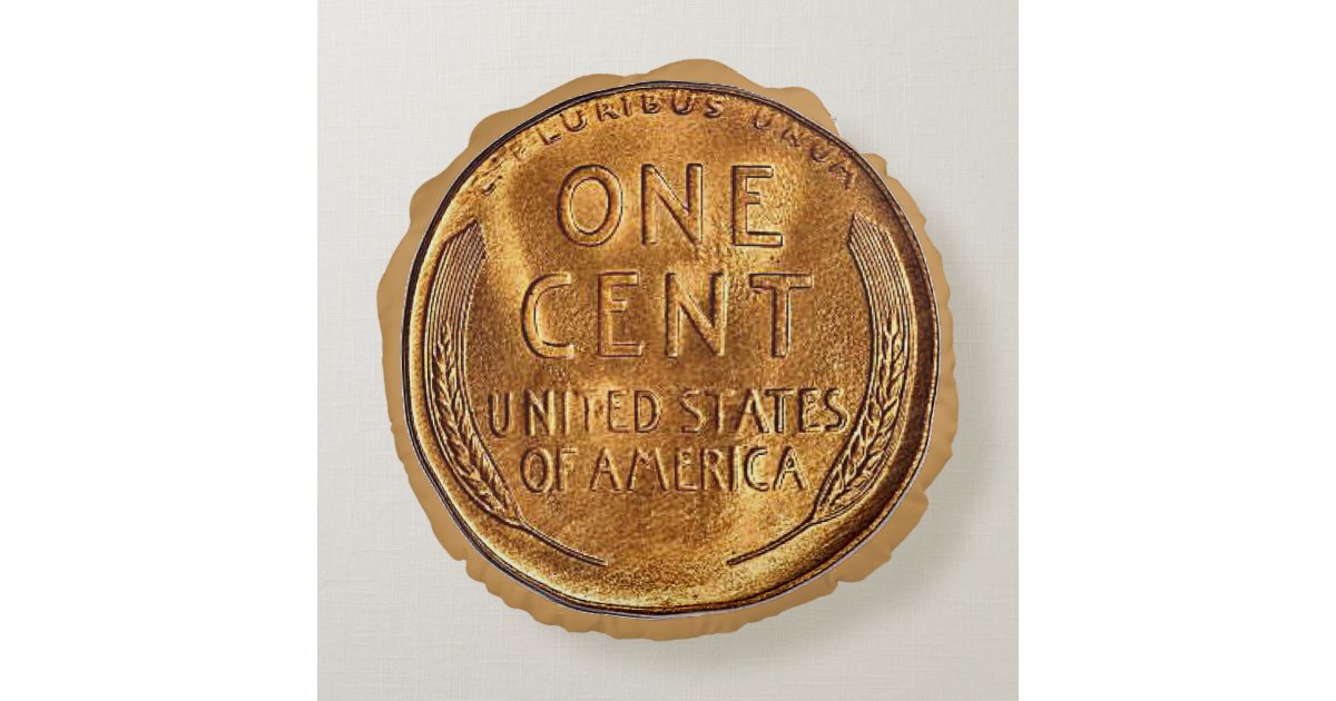 Wheat Penny Coin Round Pillow | Zazzle.com