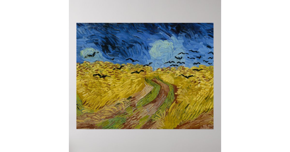 Wheatfield With Crows Painting Vincent Van Gogh Poster | Zazzle