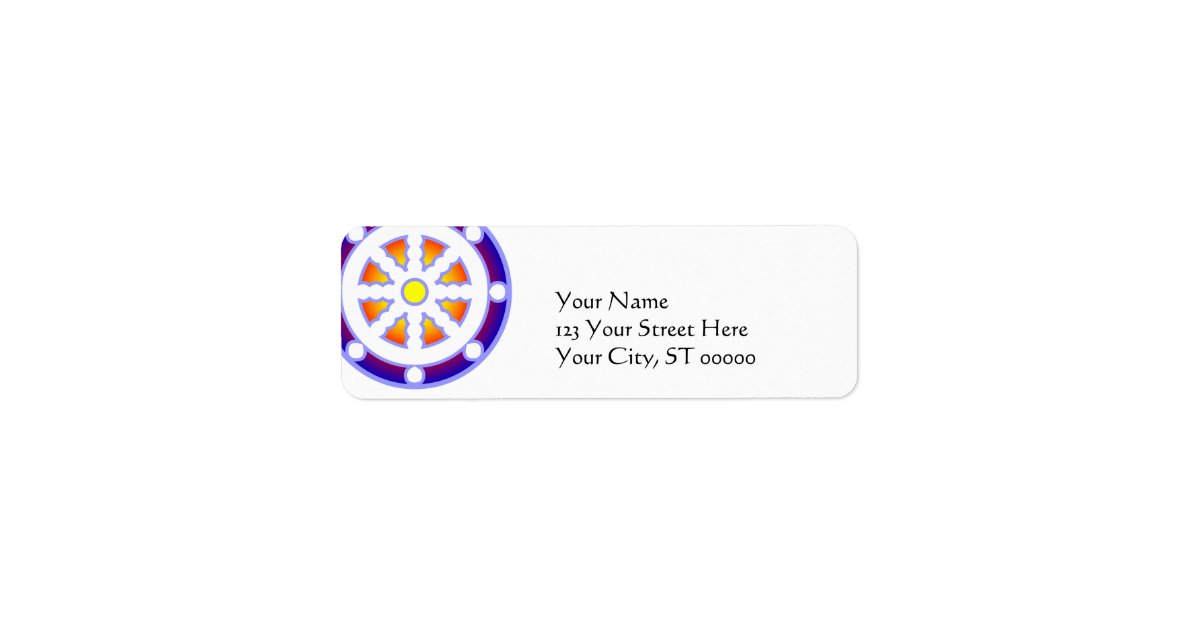 Wheel of Dharma Label | Zazzle