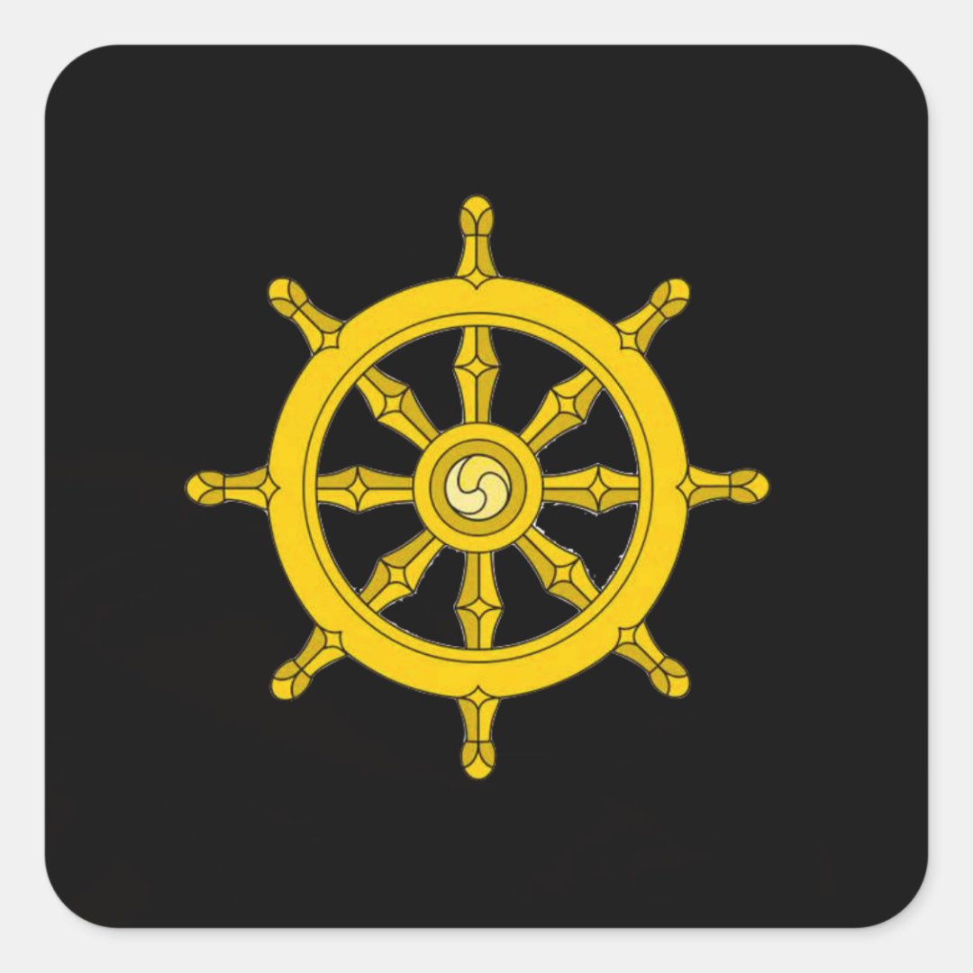 Wheel of Dharma Sticker - Black | Zazzle