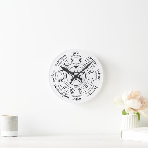Wheel of the Year - Southern Hemisphere Round Clock | Zazzle
