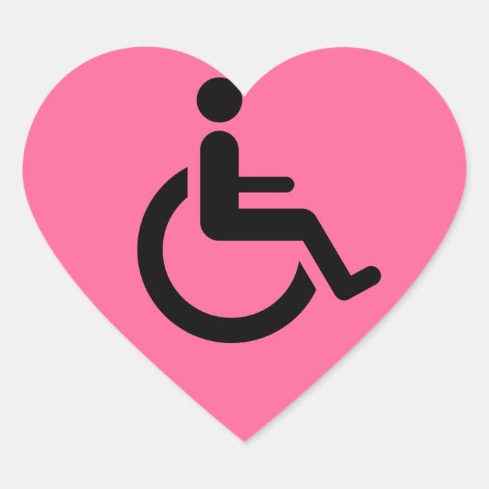Wheelchair Access - Handicap Chair Symbol Heart Sticker | Zazzle.com