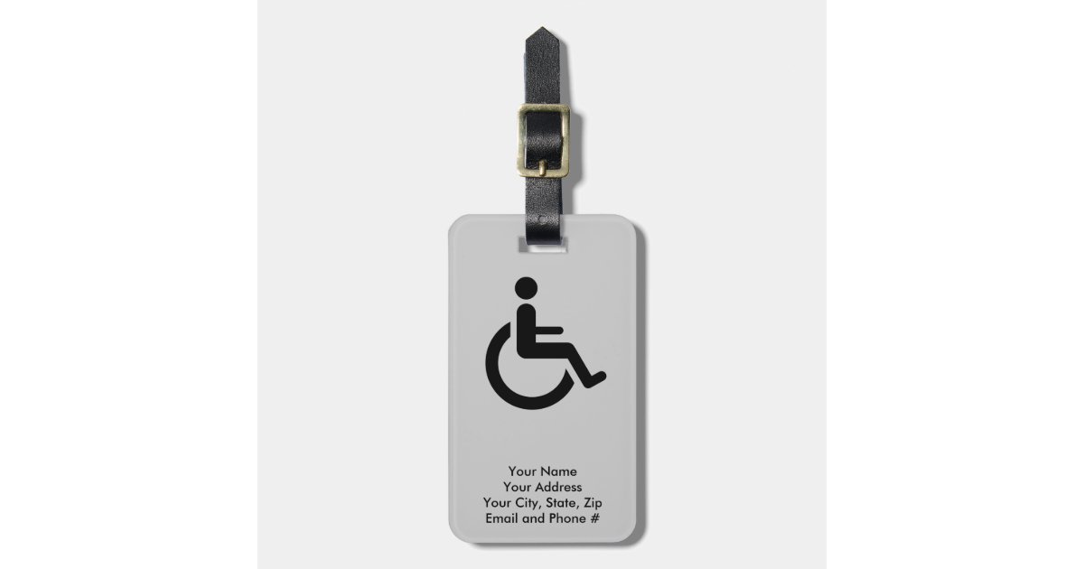 Wheelchair Access - Handicap Chair Symbol Luggage Tag | Zazzle
