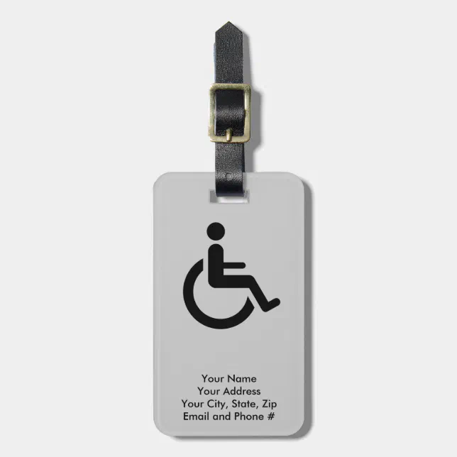 Wheelchair Access - Handicap Chair Symbol Luggage Tag | Zazzle