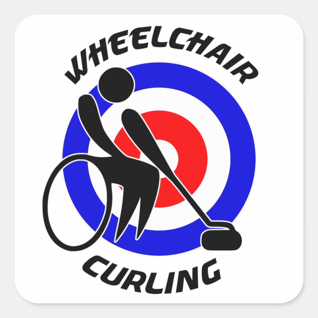 Wheelchair Curling Winter Sports Fans 2019 Square Sticker | Zazzle