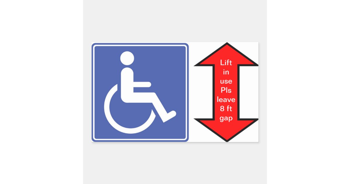 "Wheelchair Lift in Use" Rectangular Sticker | Zazzle