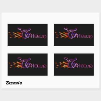 Wheels Rectangular Sticker | Zazzle