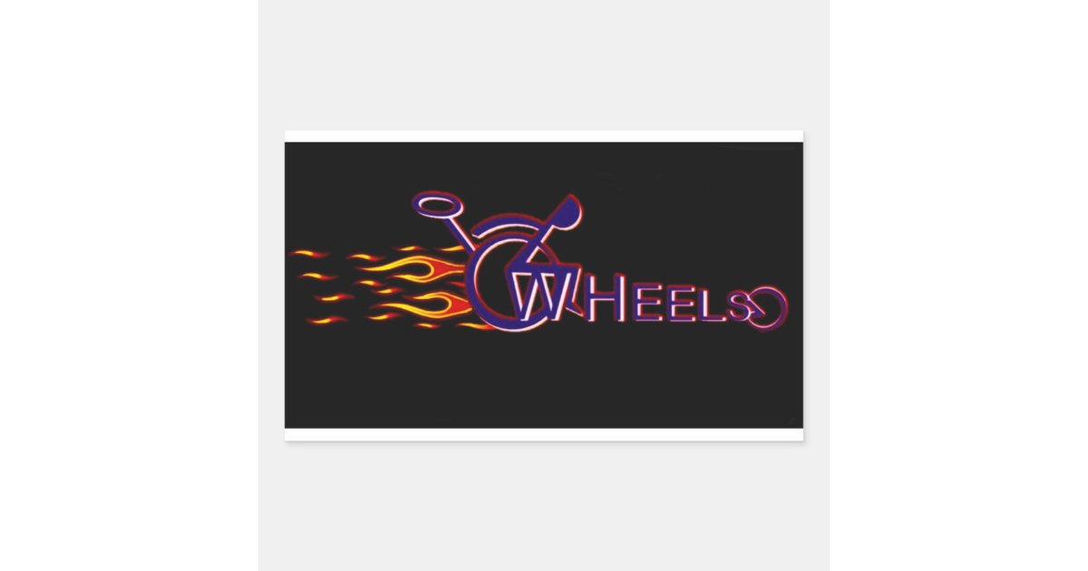 Wheels Rectangular Sticker | Zazzle
