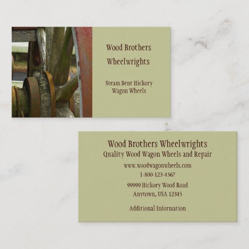 Wheelwright Wagon Wheel Business Card Template | Zazzle