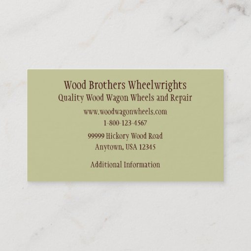 Wheelwright Wagon Wheel Business Card Template | Zazzle