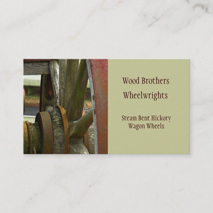 Wheelwright Wagon Wheel Business Card Template | Zazzle